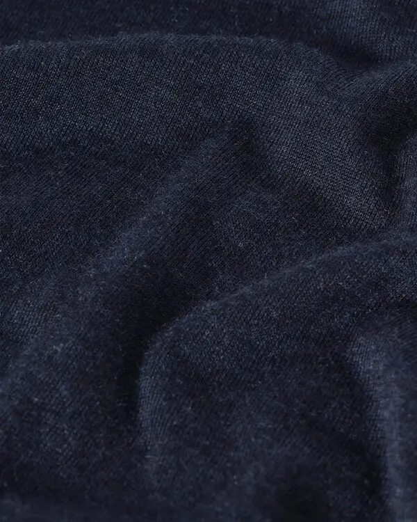 Johnstons Of Elgin Fin Cashmere Roll Neck Jumper - Navy