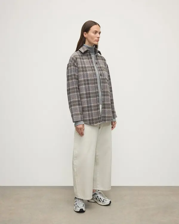 Johnstons Of Elgin Tweed Check Oversized Shirt