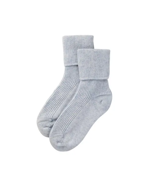 Johnstons Of Elgin Cashmere Lounge Socks - Blue