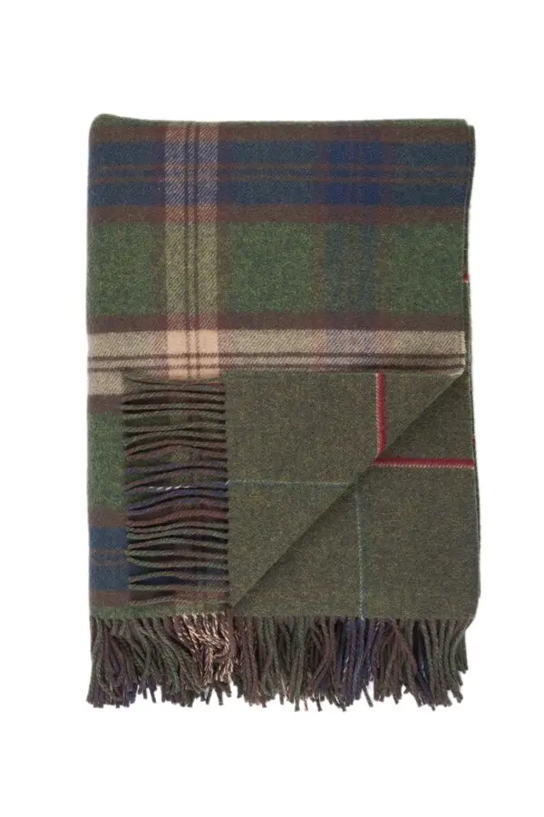 Johnstons Of Elgin Double Face Lambswool Throw In Check & Windowpane