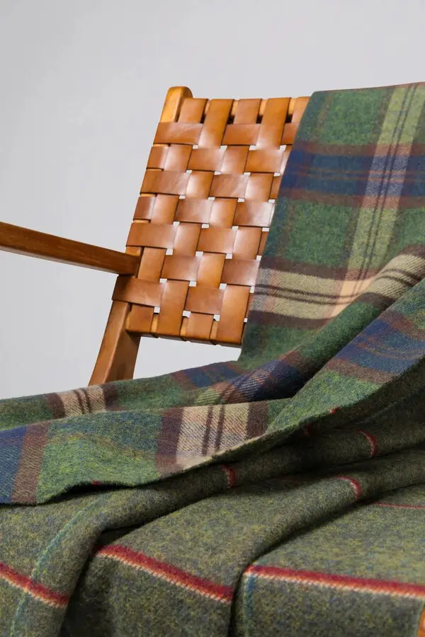 Johnstons Of Elgin Double Face Lambswool Throw In Check & Windowpane
