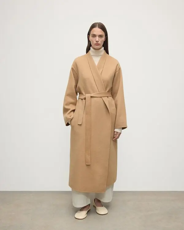 Johnstons Of Elgin Cashmere Wrap Coat - Brown