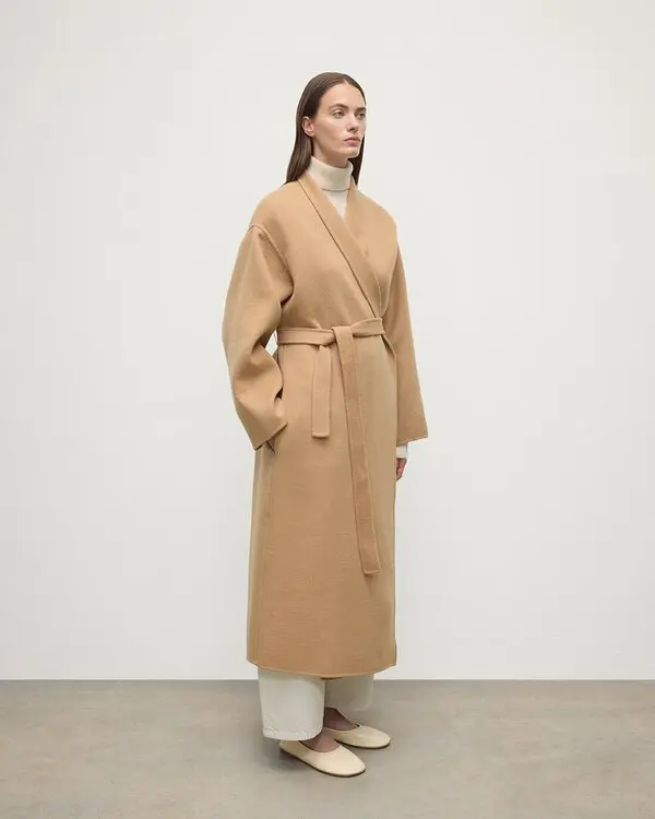 Johnstons Of Elgin Cashmere Wrap Coat - Brown