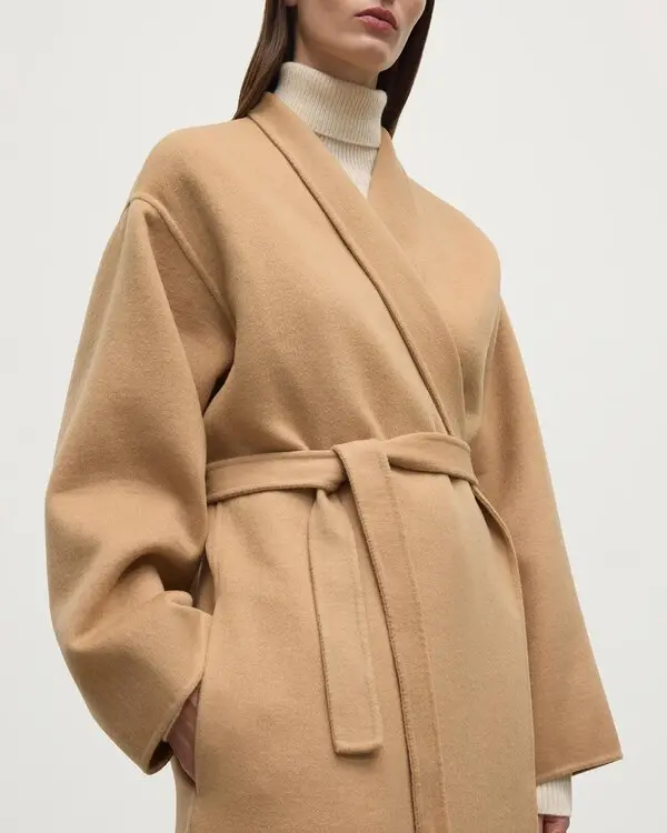 Johnstons Of Elgin Cashmere Wrap Coat - Brown