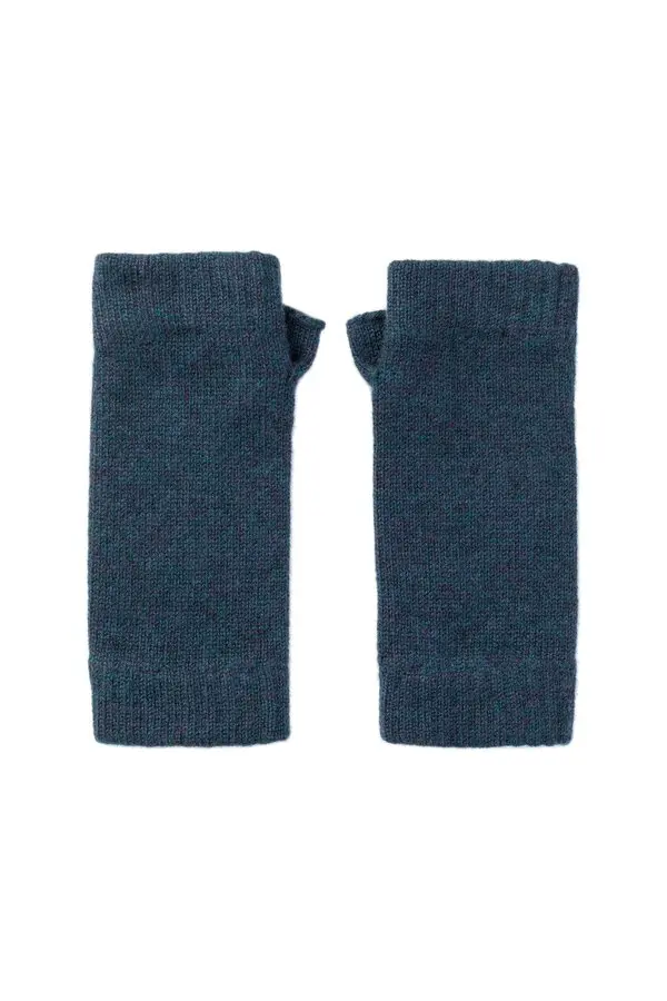 Johnstons Of Elgin Cashmere Fingerless Wrist Warmers - Navy
