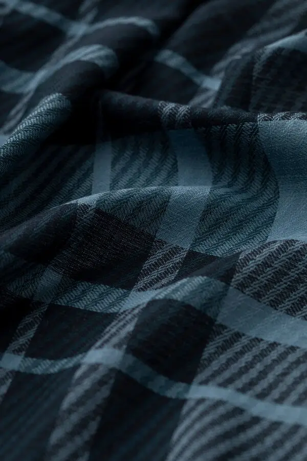 Johnstons Of Elgin Twill Check Scarf - Navy