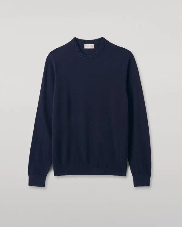 Johnstons Of Elgin Cashmere Crew Neck Jumper - Navy