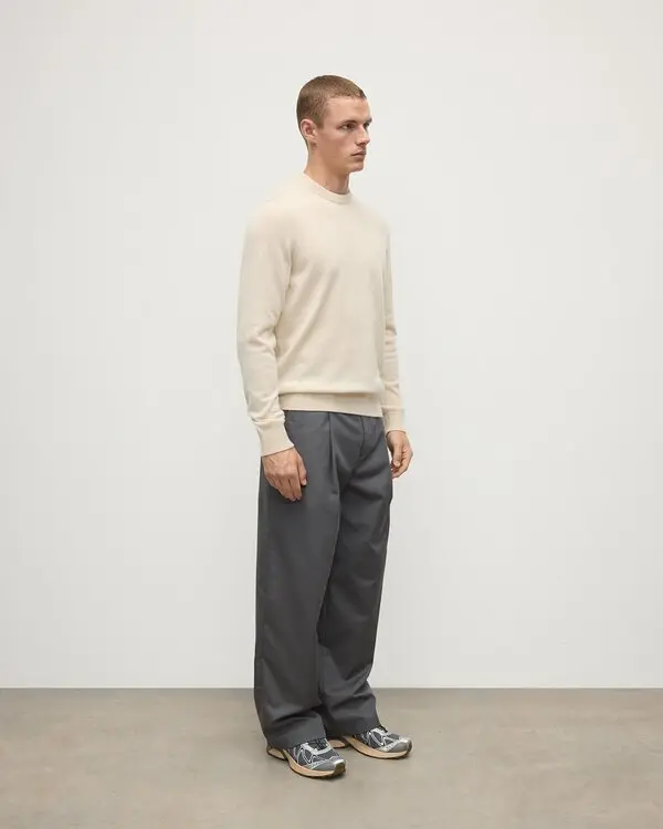 Johnstons Of Elgin Classic Cashmere Crew Jumper - Natural