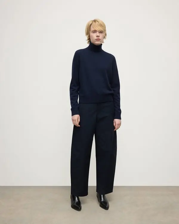 Johnstons Of Elgin Cashmere Roll Neck Jumper - Navy