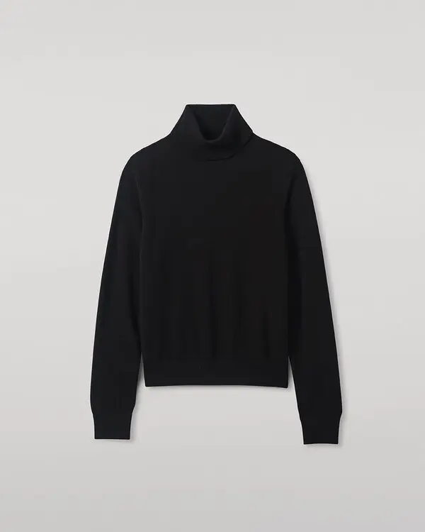 Johnstons Of Elgin Classic Cashmere Roll Neck Jumper - Black