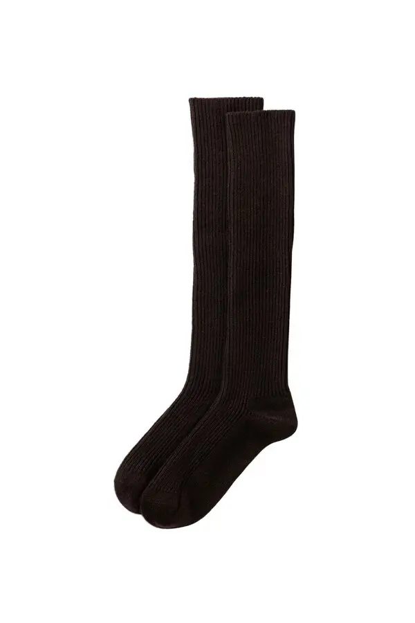 Johnstons Of Elgin Cashmere Knee High Socks - Brown