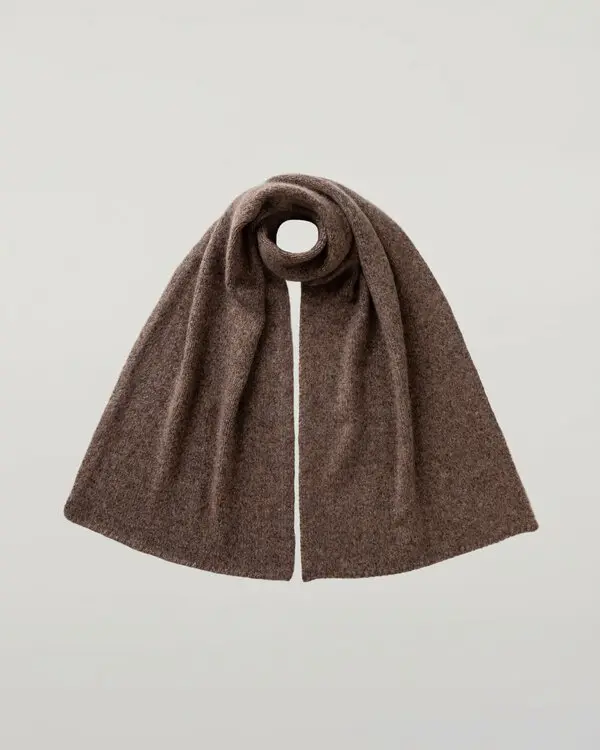 Johnstons Of Elgin Cashmere Bouclé Scarf - Brown