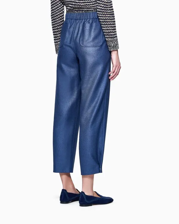 Giorgio Armani Straight-leg Silk And Wool Trousers - Blue