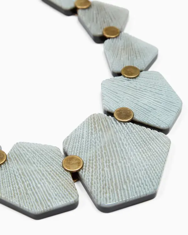 Giorgio Armani Resin And Metal Choker Necklace - Grey