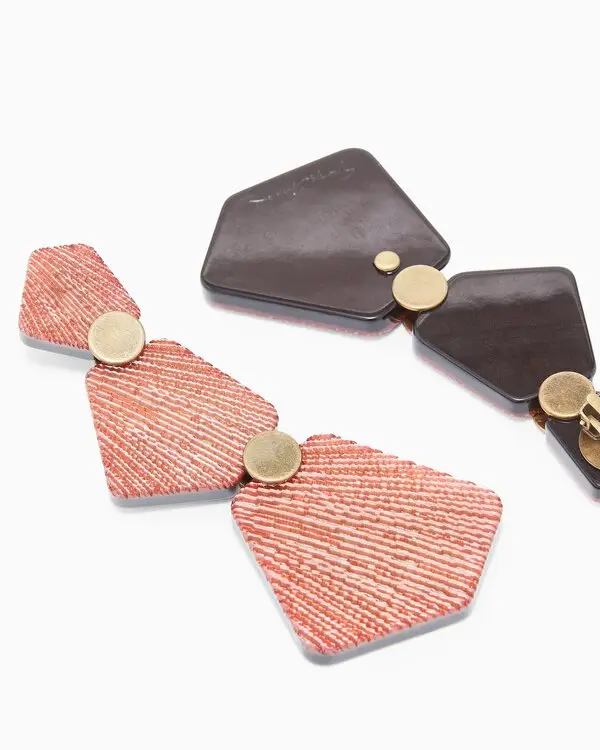 Giorgio Armani Resin And Metal Dangle Earrings - Orange