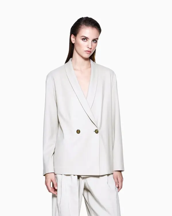 Giorgio Armani Double-breasted Wool Jacket - Grey