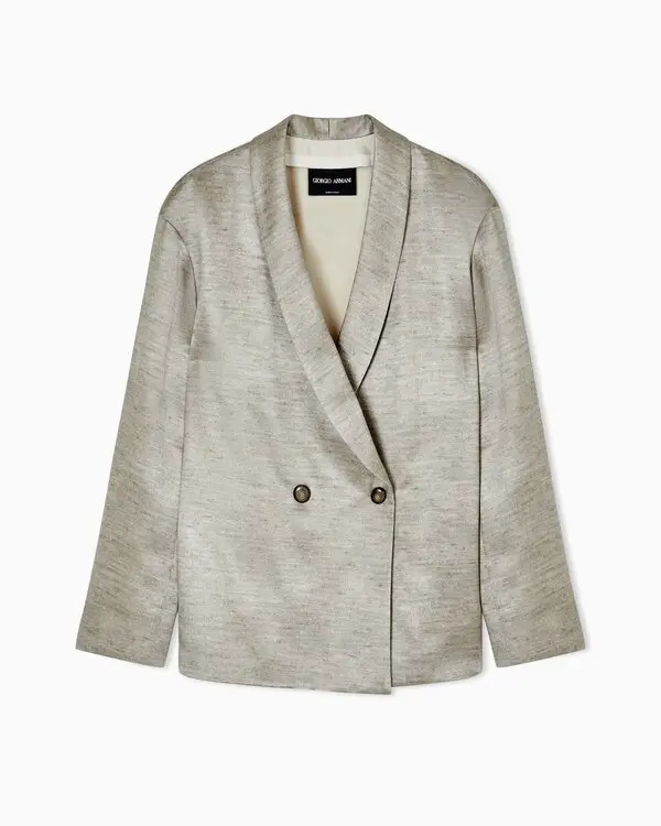 Giorgio Armani Tussah Silk Double-breasted Jacket