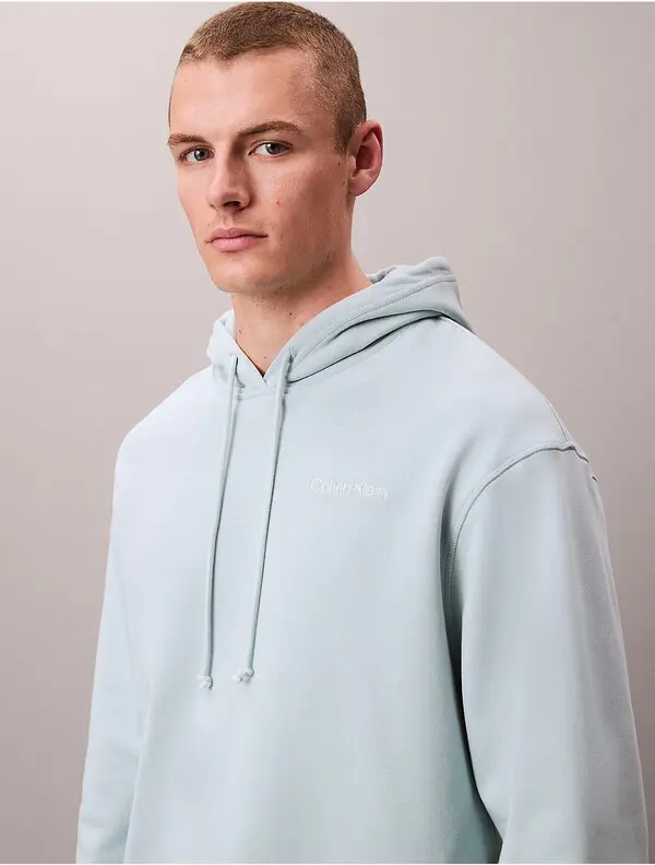 Calvin Klein Cotton Terry Blend Sleep Hoodie - Cloud Blue