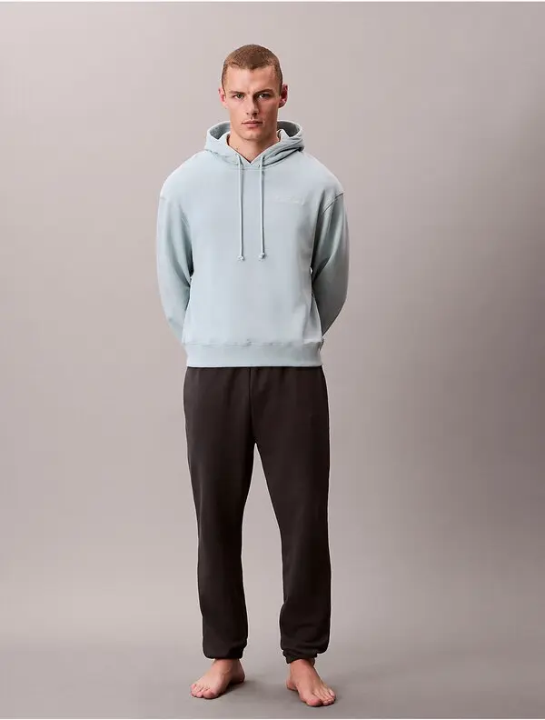 Calvin Klein Cotton Terry Blend Sleep Hoodie - Cloud Blue