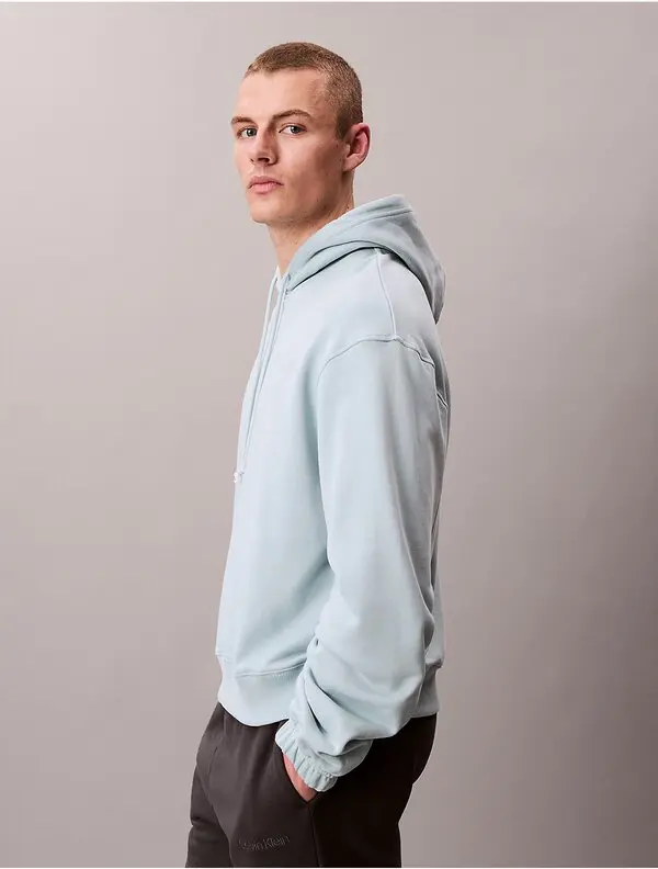 Calvin Klein Cotton Terry Blend Sleep Hoodie - Cloud Blue
