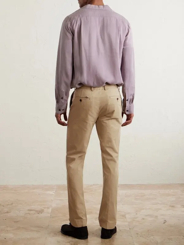 Sid Mashburn Straight-leg Garment-dyed Cotton-twill Trousers
