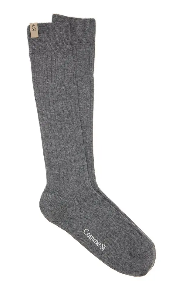 Comme Si The Tall Yves Cotton Socks - Grey