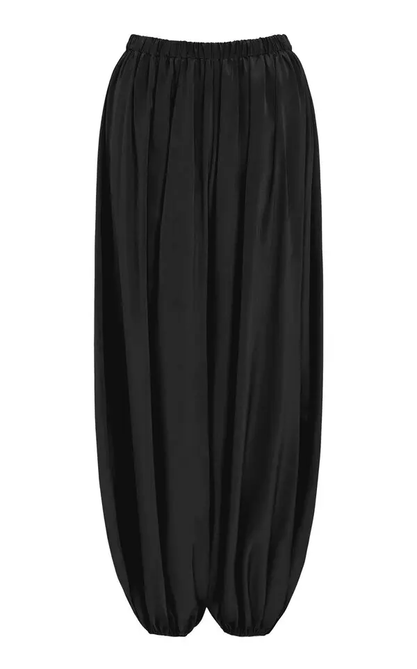 Aflalo Lolana Silk Tapered Pants - Black