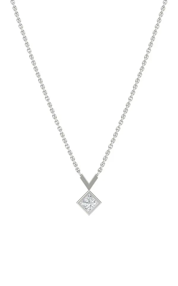 VRAI Arrow 14k White Gold Diamond Necklace