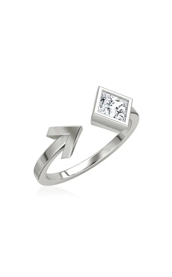 VRAI 14k White Gold Lab-grown Diamond Arrow Ring