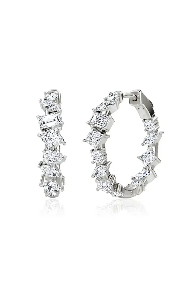 VRAI 14k White Gold Lab-grown Diamond Hoop Earrings