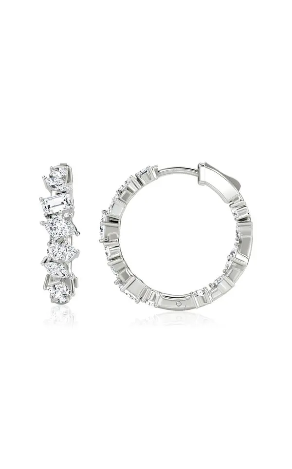 VRAI 14k White Gold Lab-grown Diamond Hoop Earrings