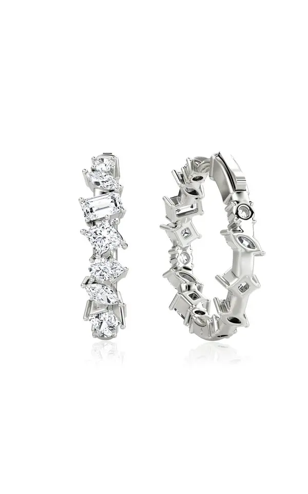 VRAI 14k White Gold Lab-grown Diamond Hoop Earrings
