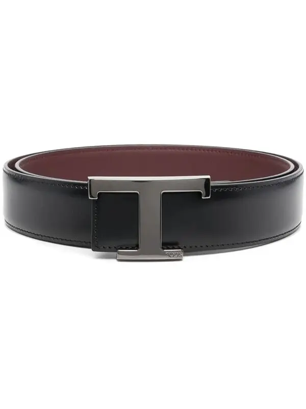 TOD'S T Timeless Reversible Leather Belt - Black