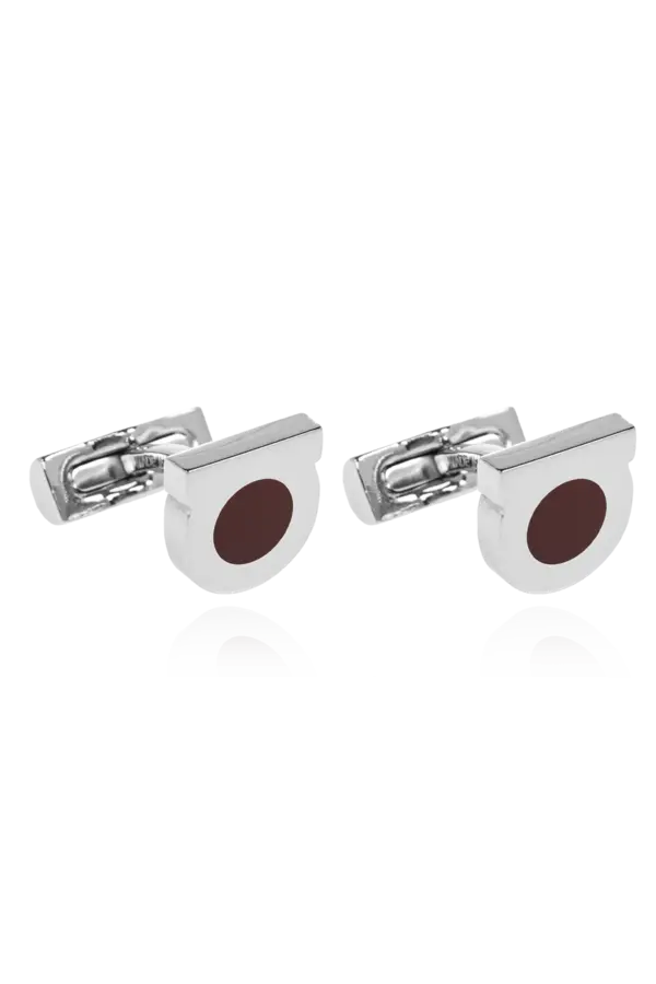 FERRAGAMO Cufflinks In The Shape Of A Logo - Silver