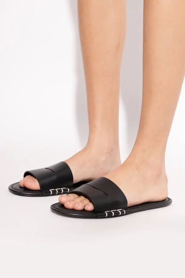 JW Anderson Leather Slides - Black