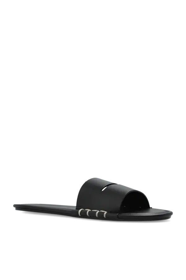 JW Anderson Leather Slides - Black