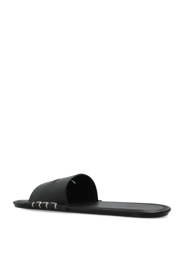 JW Anderson Leather Slides - Black