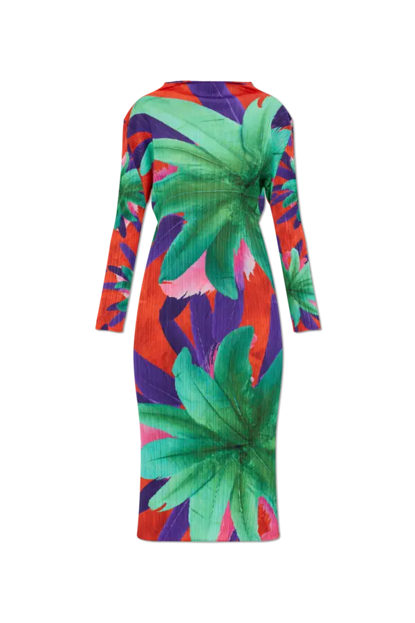 Issey Miyake Pleated Midi Dress - Multicolour