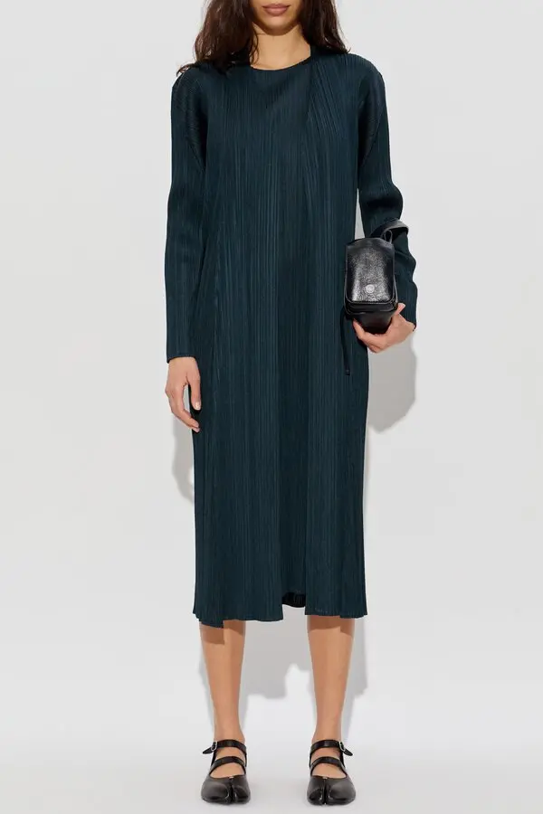 Issey Miyake Pleated Coat - Green