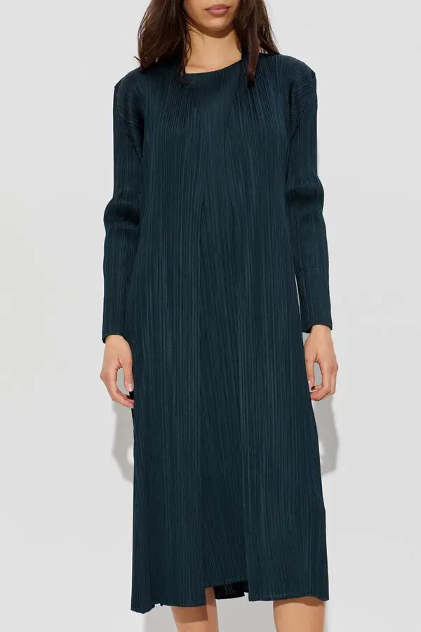 Issey Miyake Pleated Coat - Green