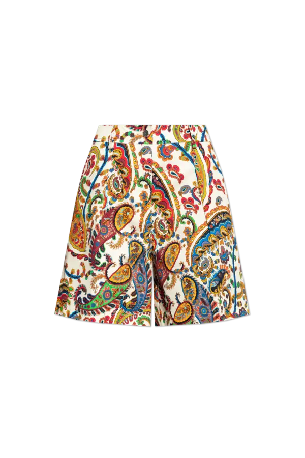 Etro Patterned High-waisted Shorts - Multicolour