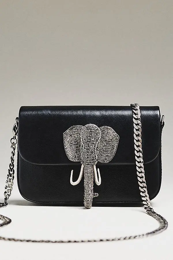 Deepa Gurnani Beaded Elephant Clutch