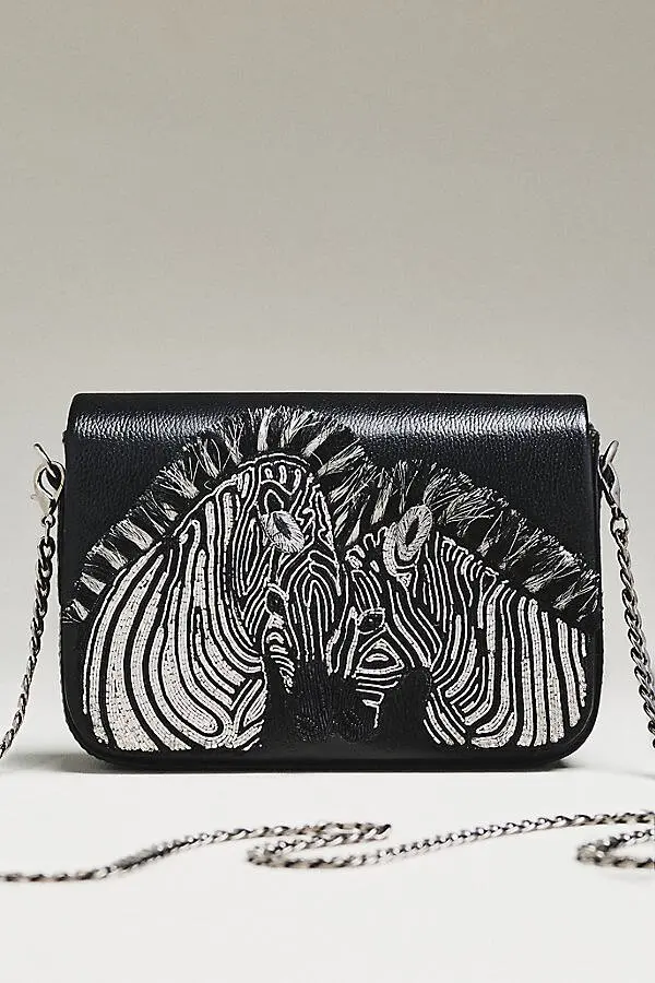 Deepa Gurnani Zebra Clutch