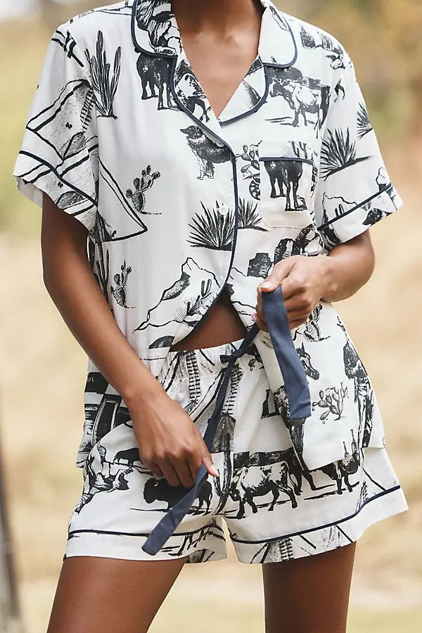 KATIE KIME City Toile Pajama Short Set