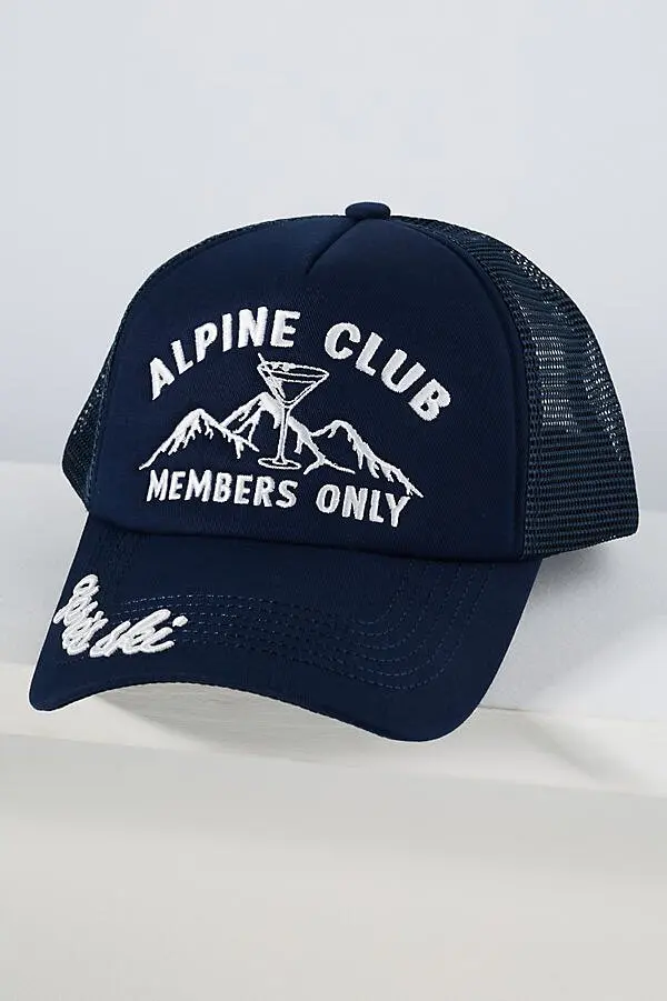 WORN/WEST Polyester Trucker Hat - Navy Alpine Club