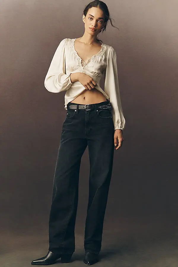 AMO Annette Mid-rise Wide-leg Jeans - Spark