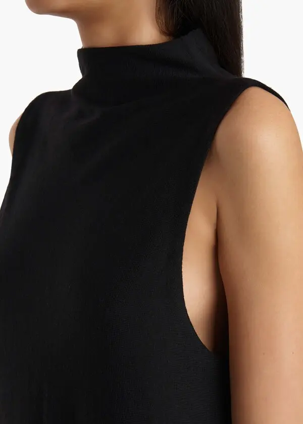 Khaite Margo Merino Wool Dress - Black
