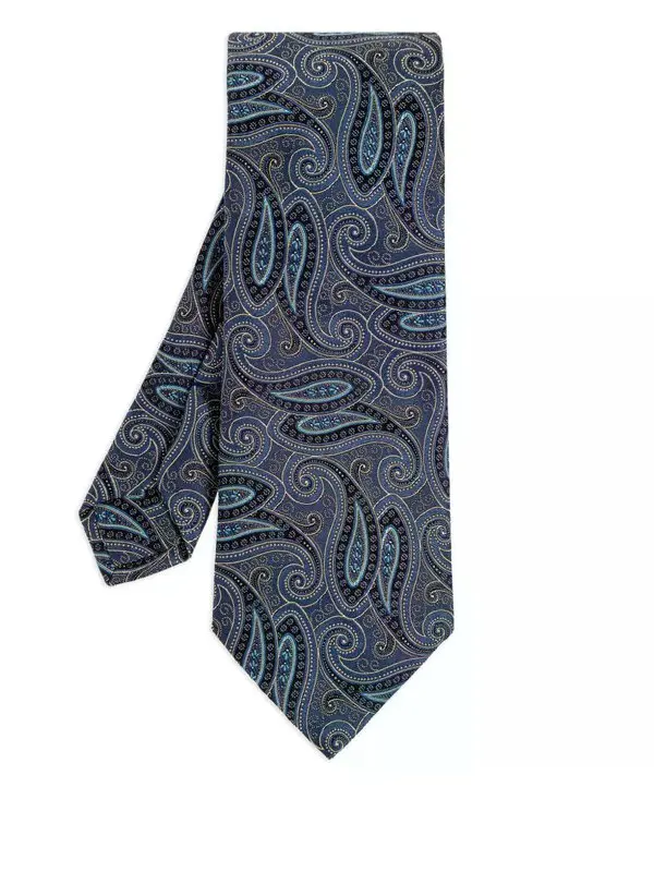 Etro Paisley-patterned Neck Tie - Blue