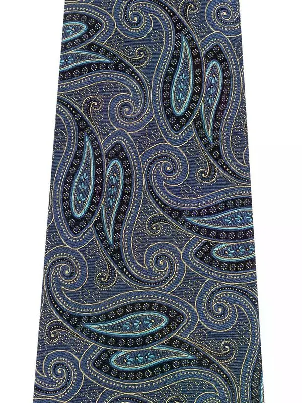 Etro Paisley-patterned Neck Tie - Blue