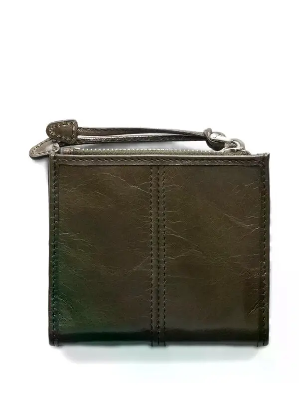 Prada Triangle Logo Zip Leather Wallet